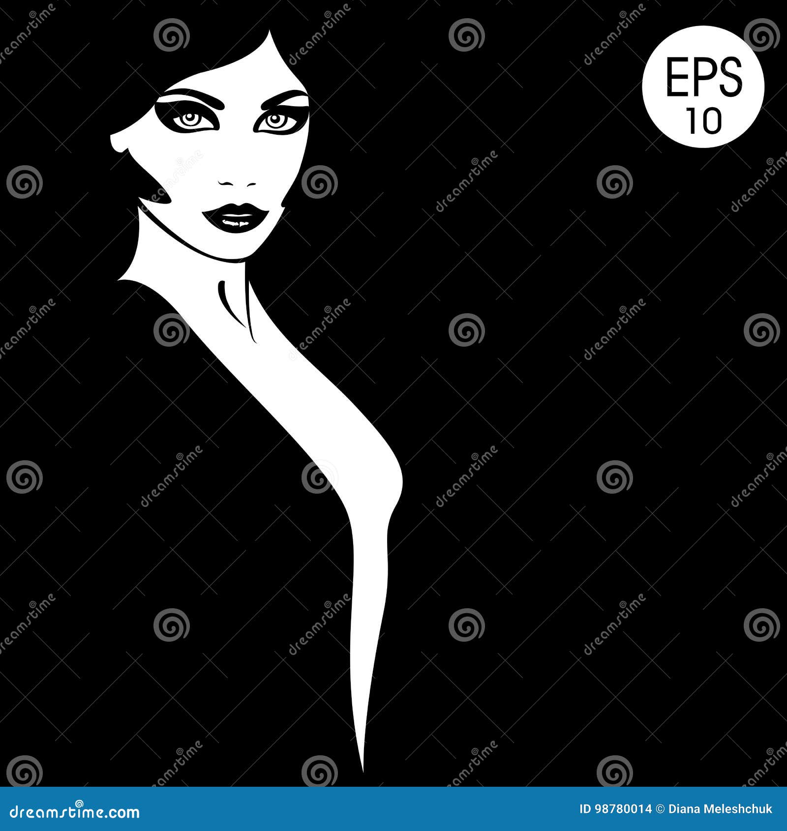 Woman`s Face Vector Fashion Portrait Stock Vector Illustration Of