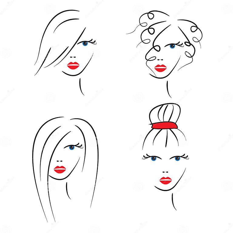 Woman S Hair Styles Stock Vector Illustration Of Portrait 33039195
