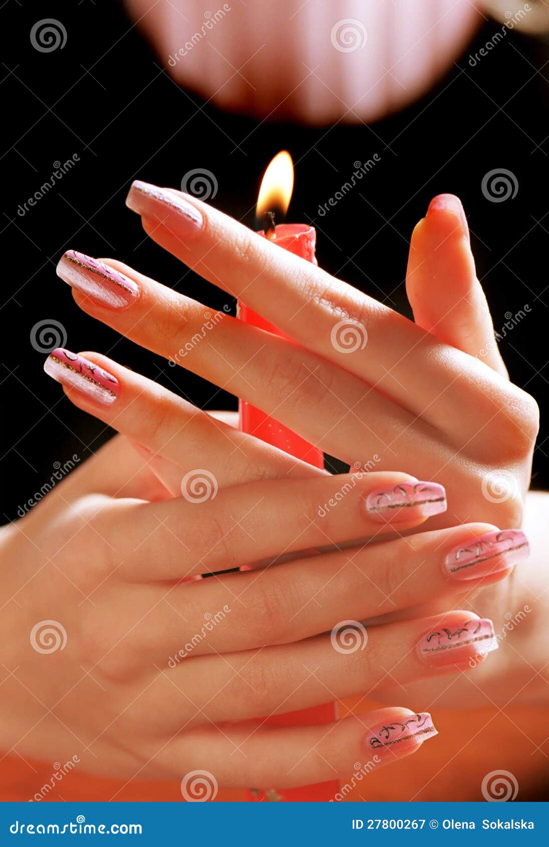 Woman s hand with candle stock image. Image of manicure - 27800267