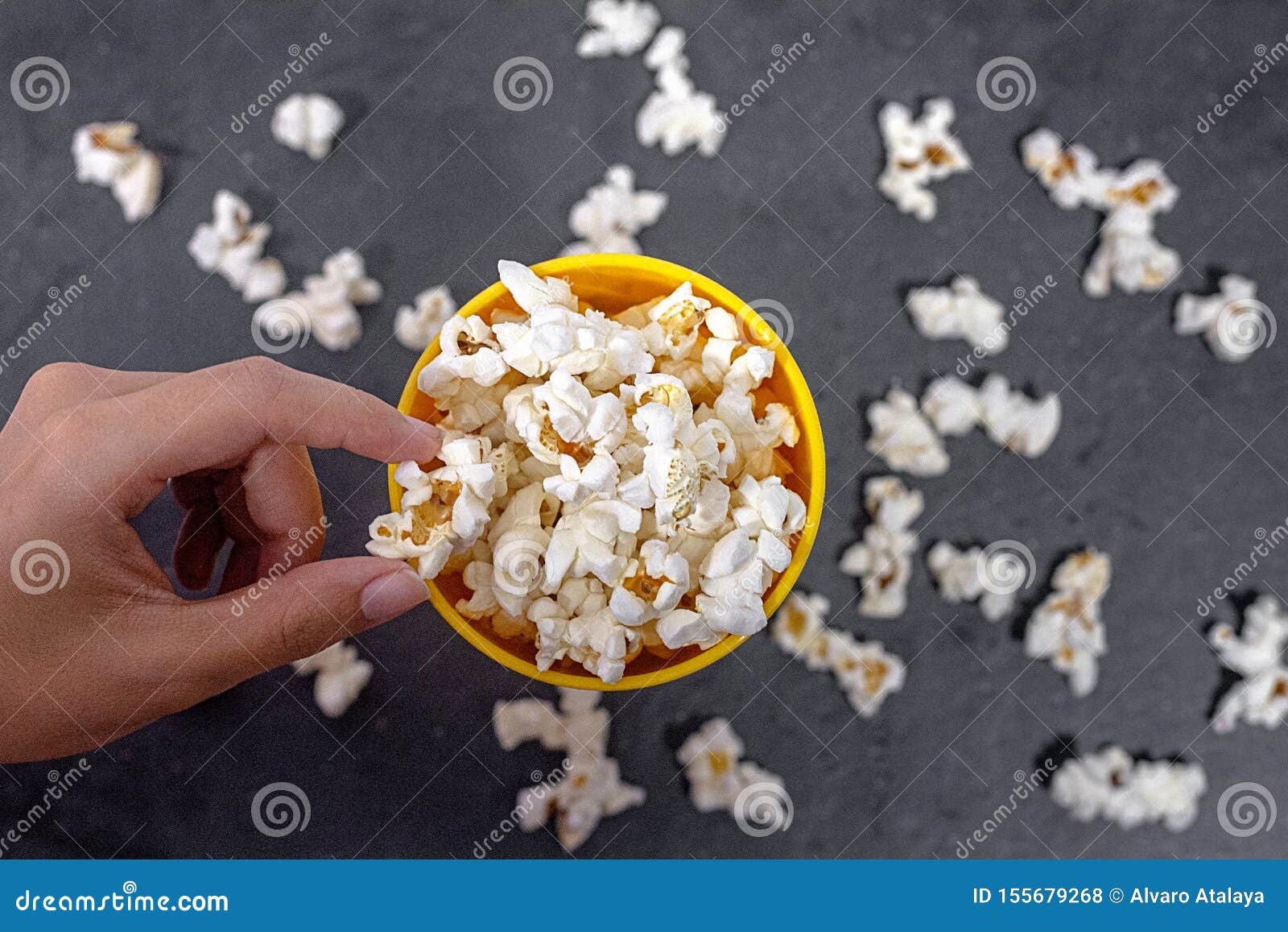 Woman& X27;s Hand Catching Popcorn Stock Photo - Image of fresh, eating ...