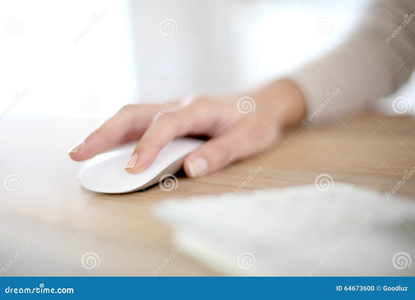 Woman S Hand on Computer Mouse Stock Photo - Image of conceptual ...