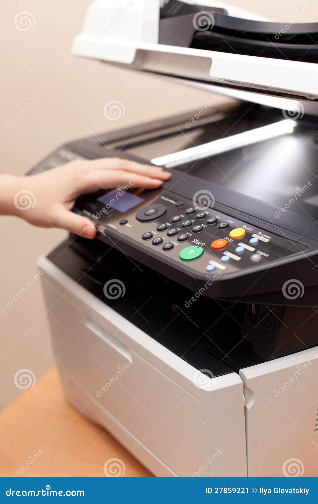 Woman s hand with copier stock image. Image of phone - 27859221