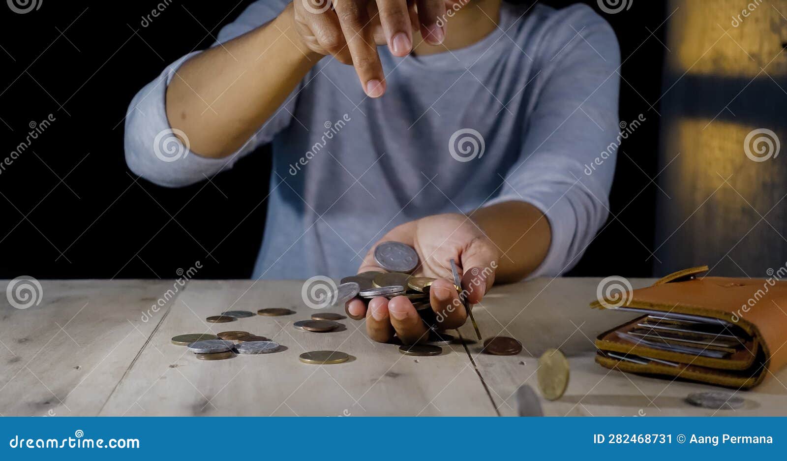 A Woman& X27;s Hand Counting Money on the Table Stock Image - Image of ...