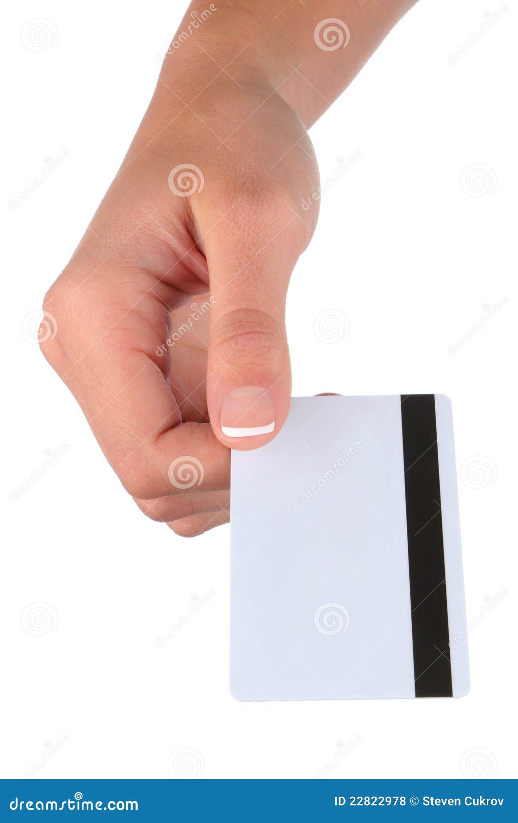 Woman S Hand with Credit Card Stock Photo - Image of white, strip: 22822978