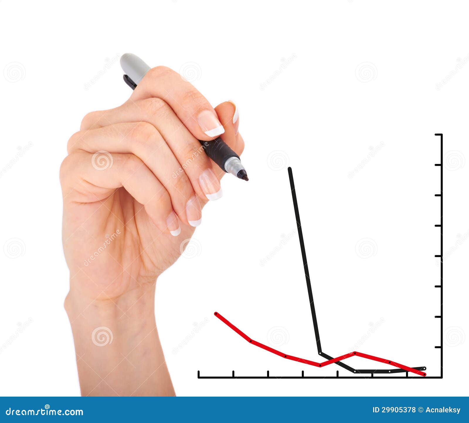 Woman s hand drawing graph stock photo. Image of hand - 29905378