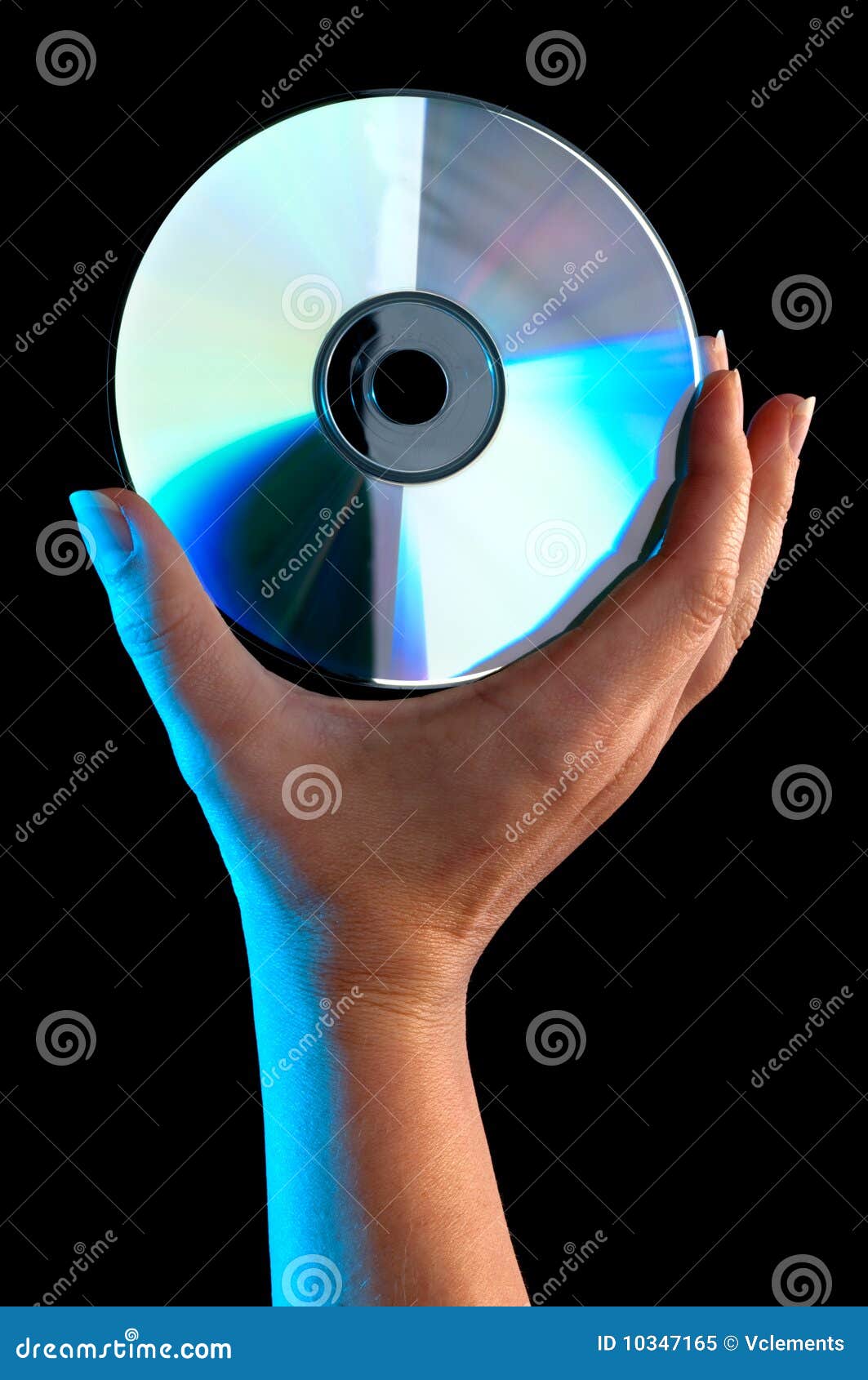 A Woman S Hand Holding a Compact Disc Stock Image - Image of technology ...