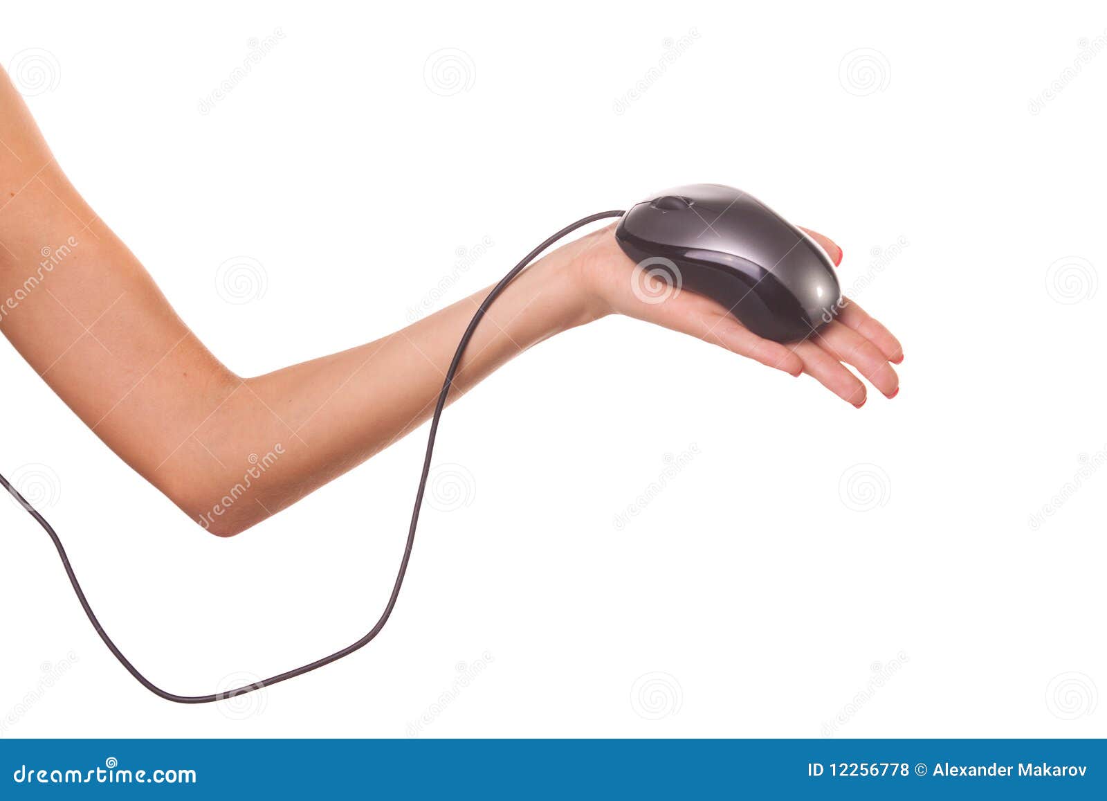 Woman's Hand Holding A Computer Mouse Royalty Free Stock Photos - Image ...