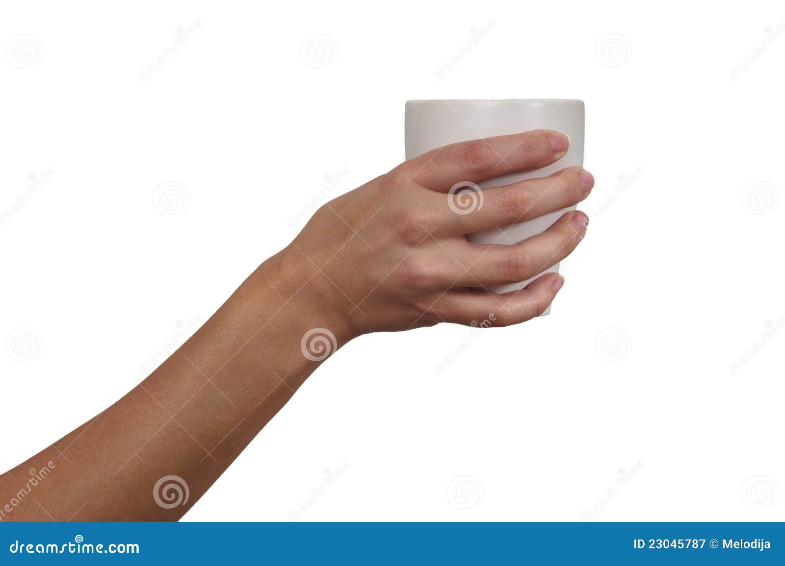 Woman s hand holding a cup stock image. Image of shot - 23045787