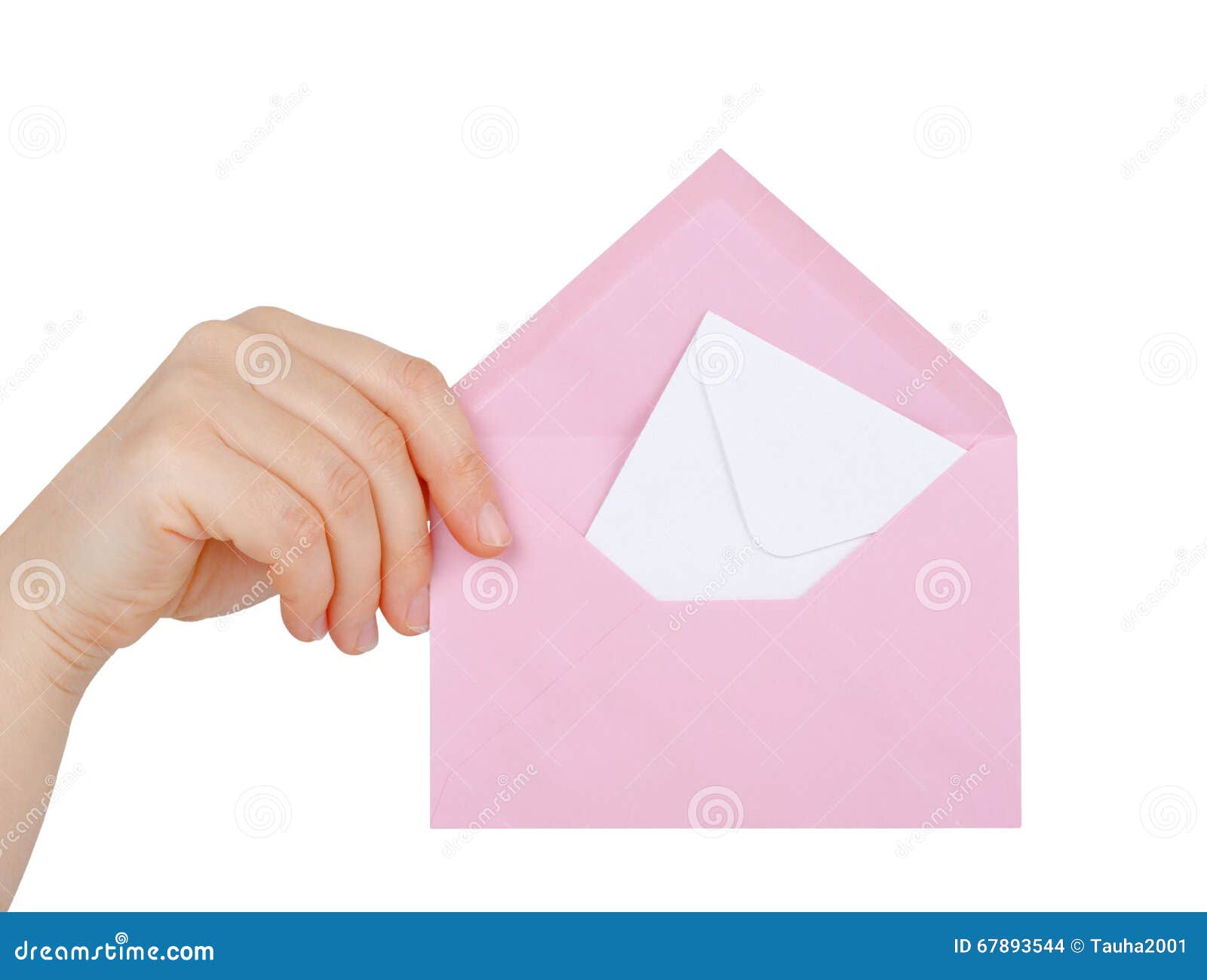 Woman S Hand Holding an Envelope Isolated on White Stock Photo - Image ...