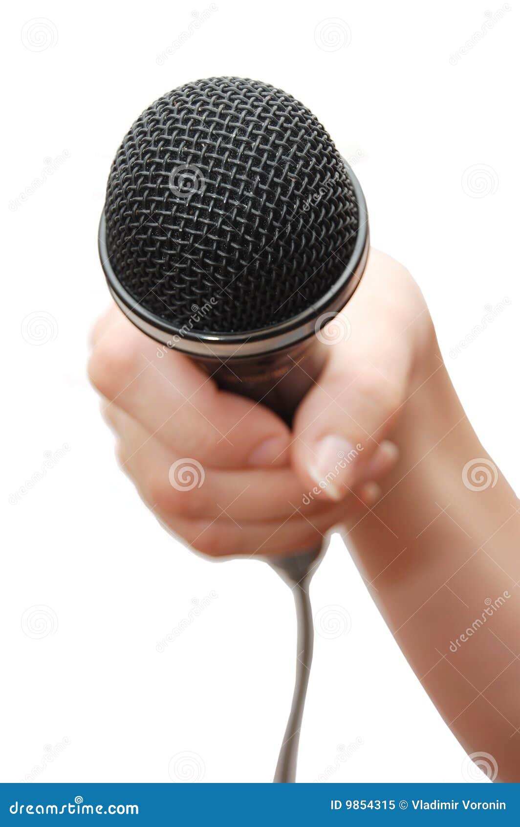 Woman S Hand Holding a Microphone Stock Image - Image of stereo, mike ...
