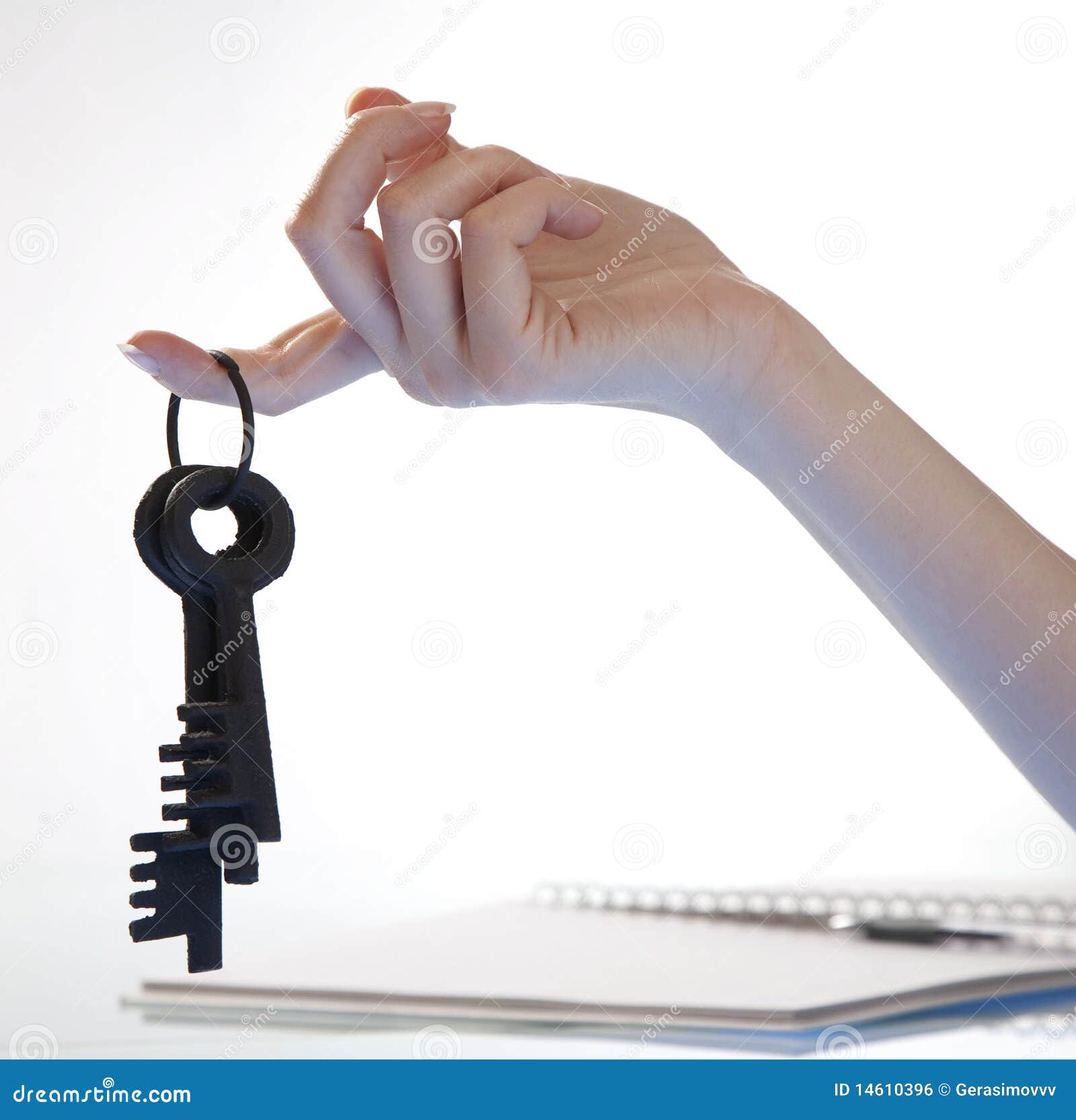 Woman S Hand Holding Retro Keys Stock Photo - Image of owner, reach ...