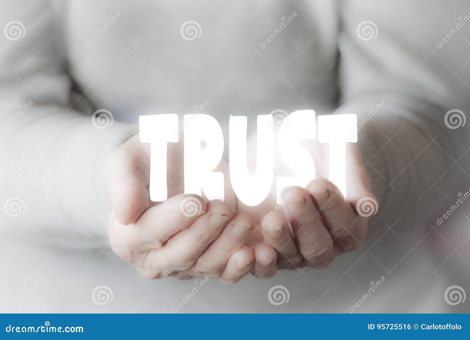 Woman& X27;s Hand Holding TRUST Stock Photo - Image of help, trust ...