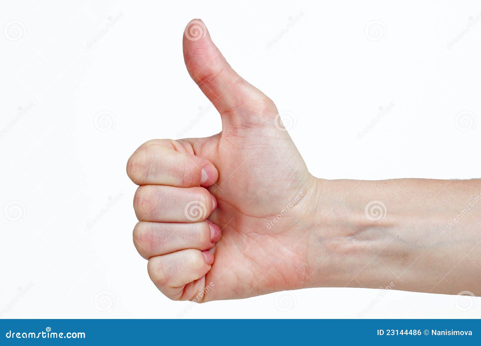 Woman S Hand Make Thumbs Up Isolated Stock Photo - Image of gesturing ...
