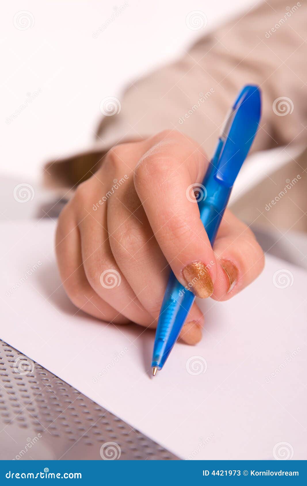 Woman S Hand with Pen Signing a Paper Stock Image - Image of hand ...