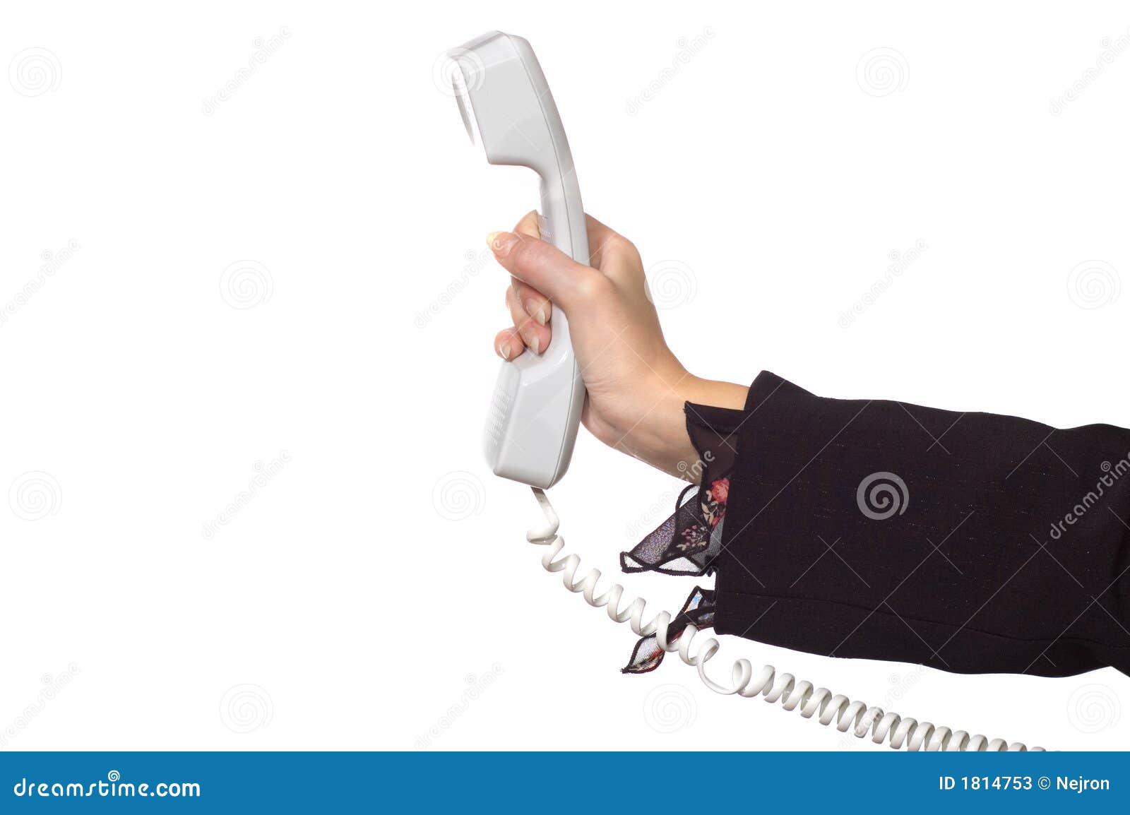 Woman S Hand with a Phone Receiver Stock Image - Image of company ...