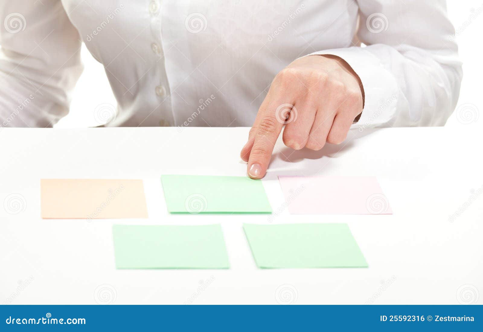 Woman S Hand Pointing at Paper Note Stock Photo - Image of white ...