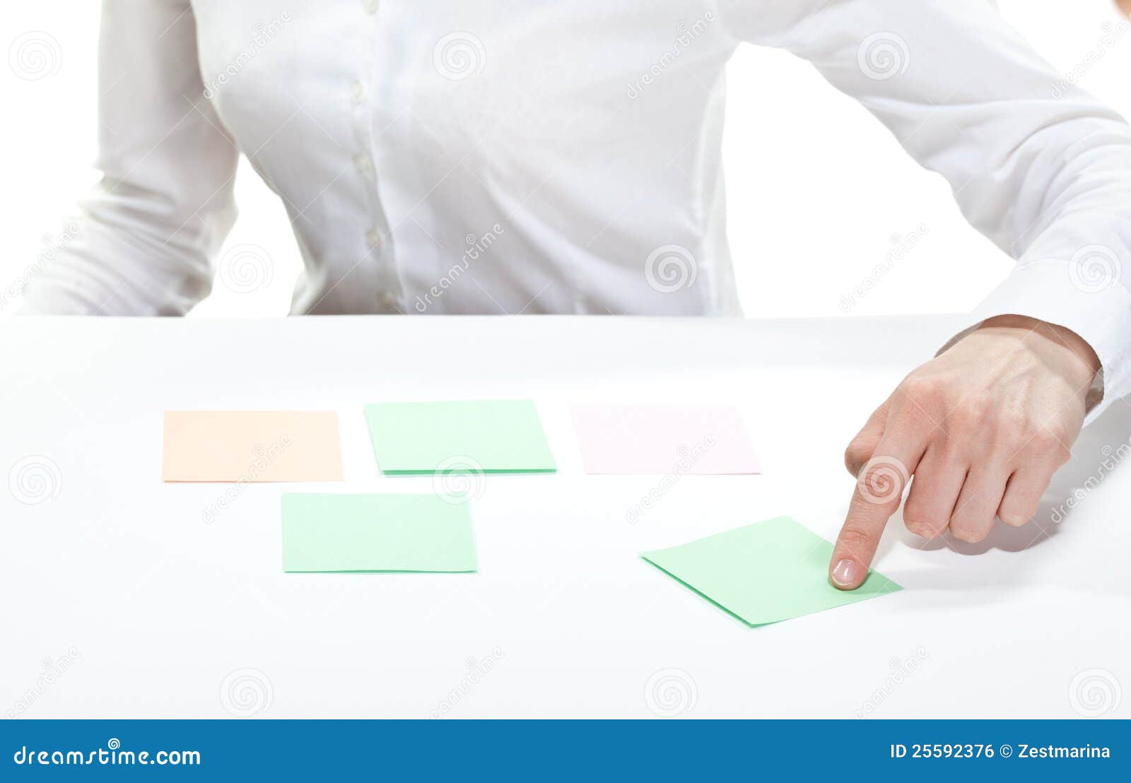 Woman S Hand Pointing at Paper Note Stock Photo - Image of single, hand ...