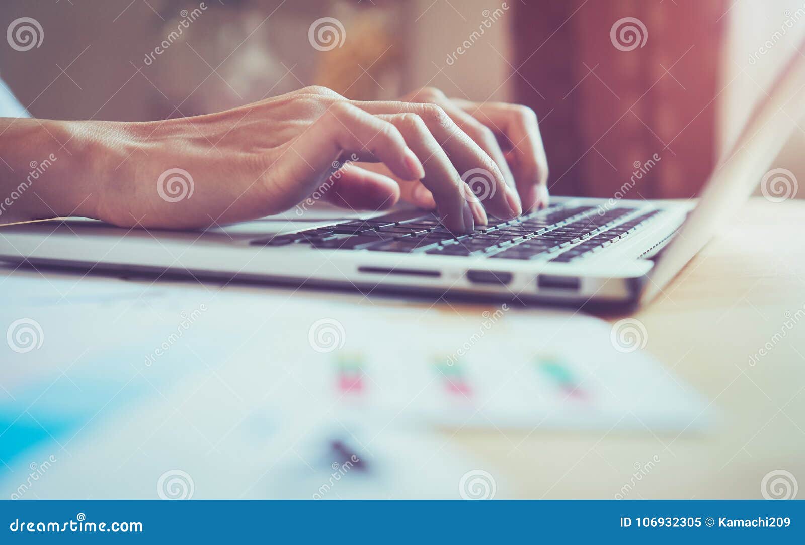 Woman`s Hand is Pressing a Computer Keyboard. it`s a Technology Work ...