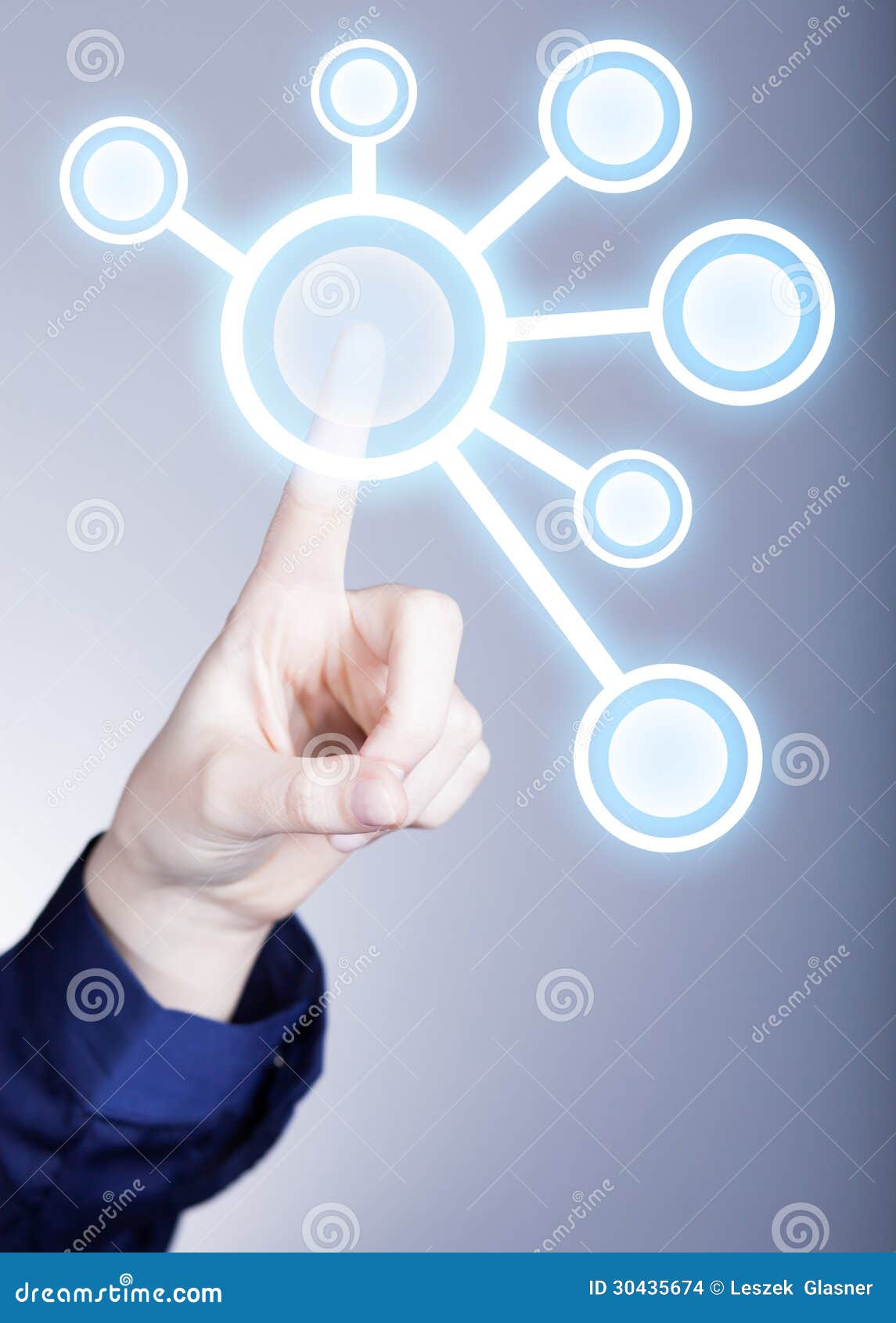 Woman S Hand Pushing the Button on Touch Screen Stock Photo - Image of ...