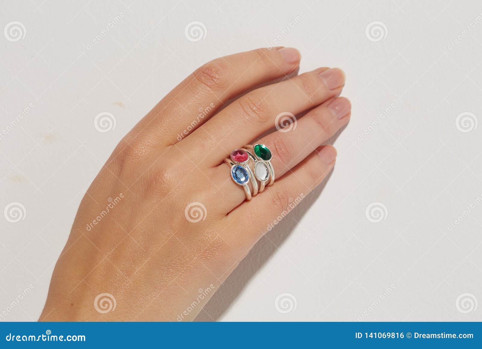 A Woman`s Hand with a Ring. Stock Photo - Image of beach, female: 141069816