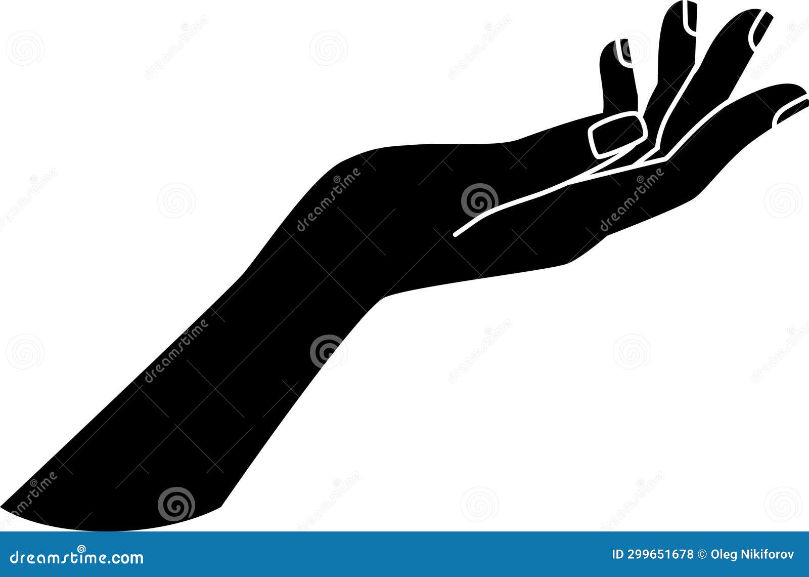 Woman S Hand Silhouette Vector Illustration. Elegant Hand Design ...