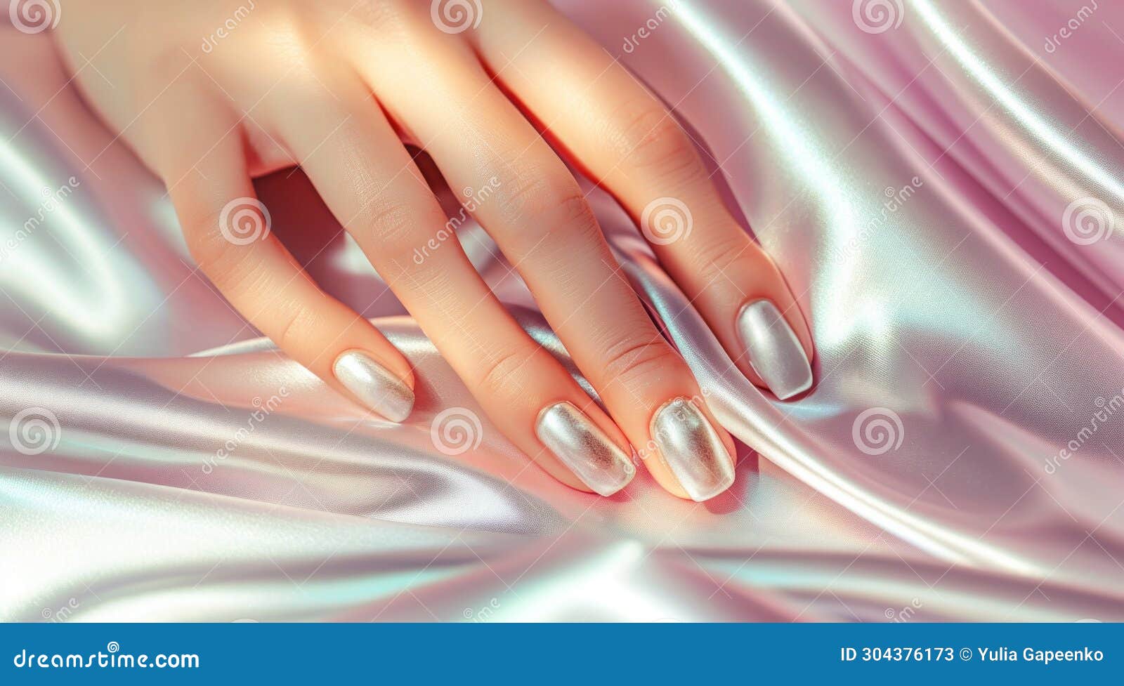 A Woman S Hand with Silver Hand. Stock Image - Image of style, closeup ...
