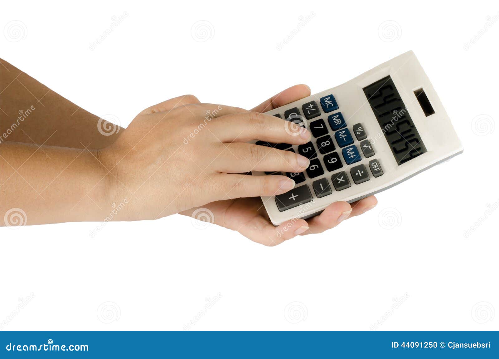 Woman S Hand Use Calculator Stock Photo - Image of financial, white ...
