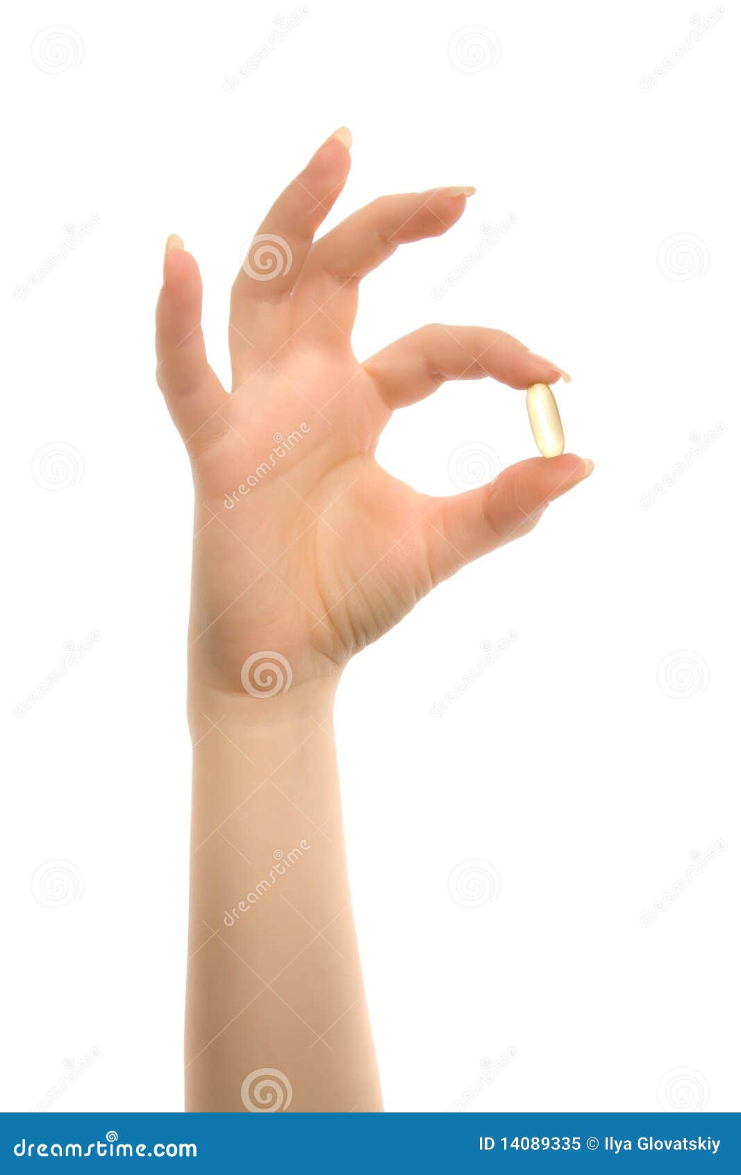 Woman s hands with capsule stock image. Image of yellow - 14089335