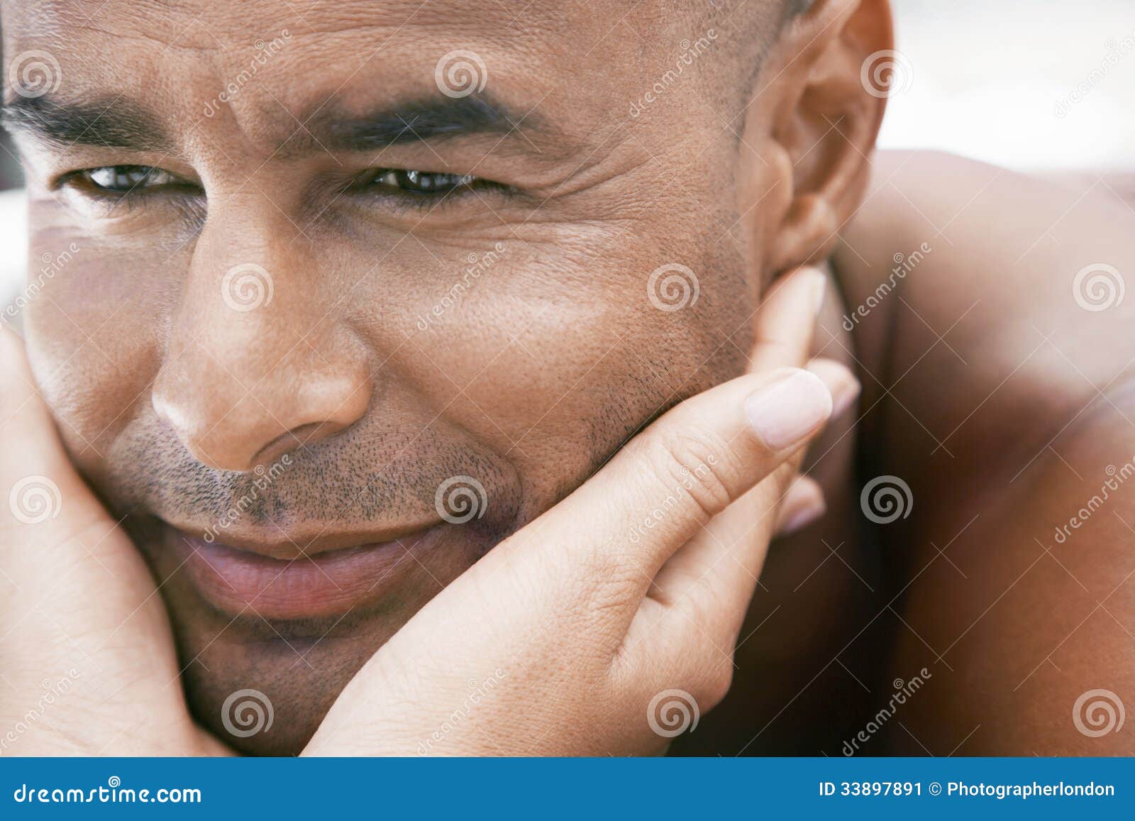 Woman s Hands Cupping Man stock image. Image of alternative - 33897891