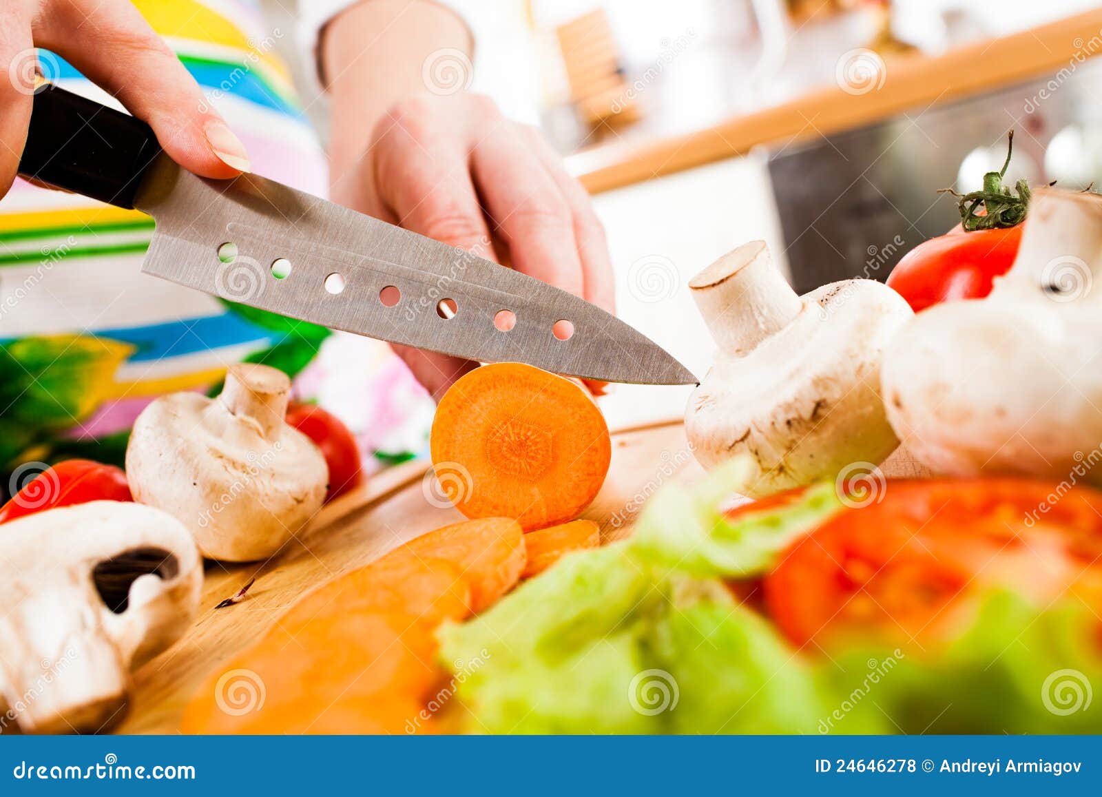 Woman S Hands Cutting Vegetables Stock Photo - Image of ingredient ...