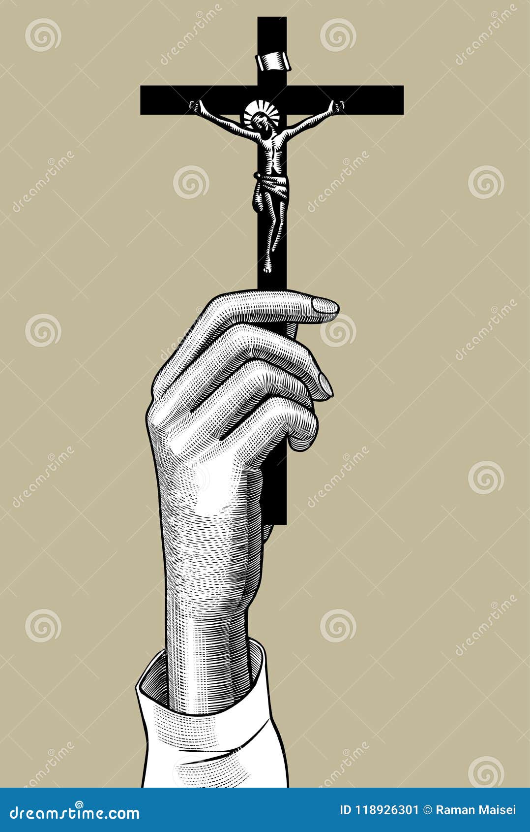 Woman`s Hands Holding a Cross with a Crucifix Stock Vector ... Woman`s Hands Holding a Cross with a Crucifix Stock Vector ...
