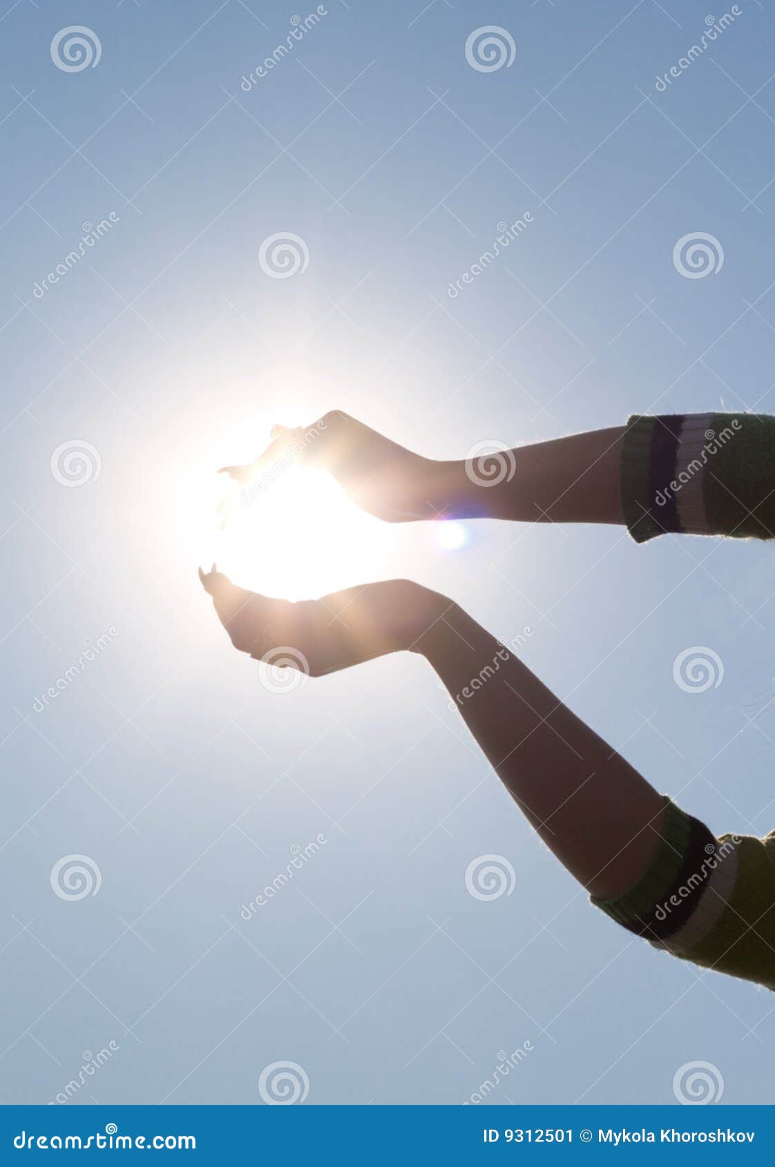 Woman s hands holding sun stock image. Image of glow, hope - 9312501