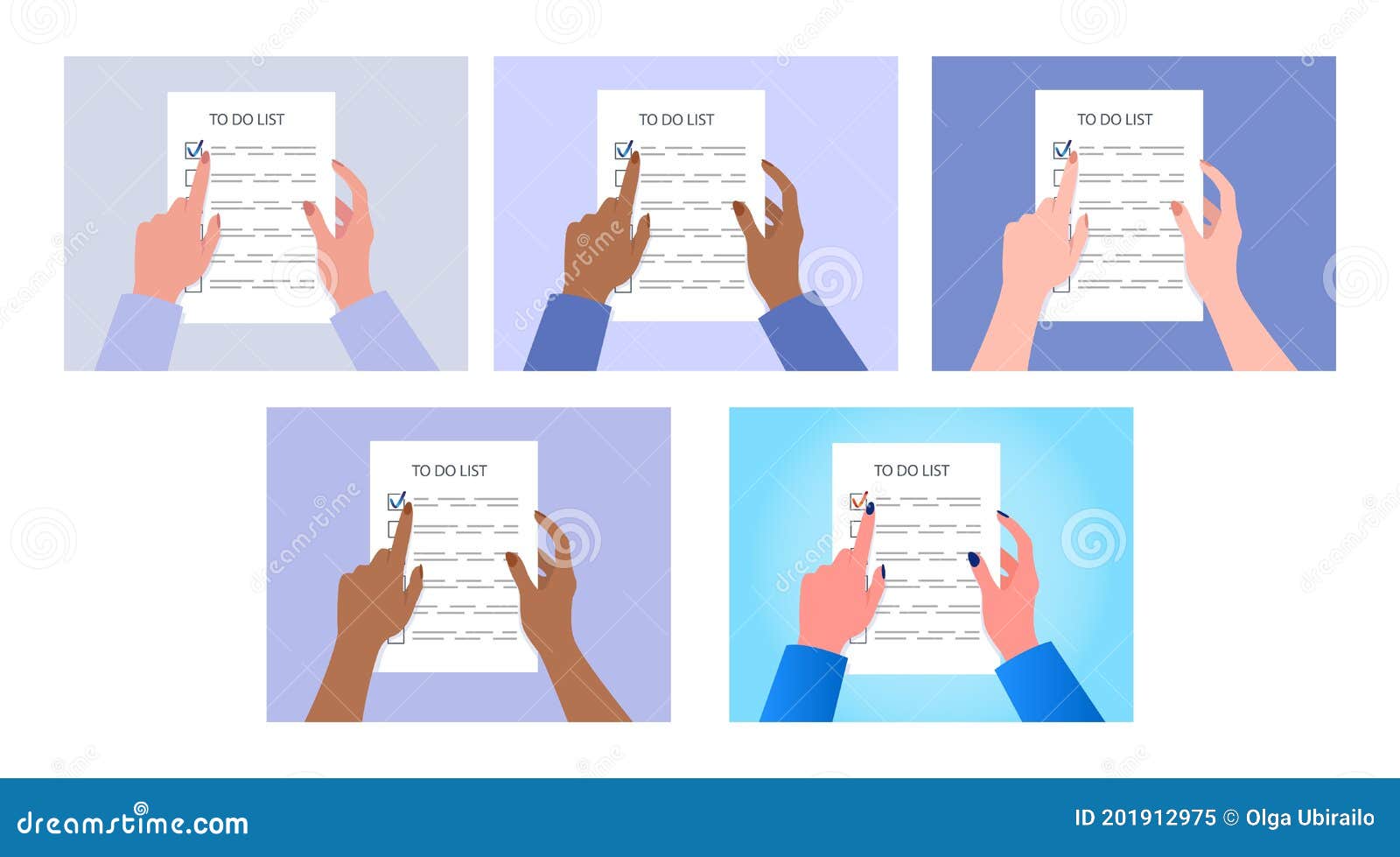 Woman`s Hands Holding a To-do List. Task Completed Stock Vector ...