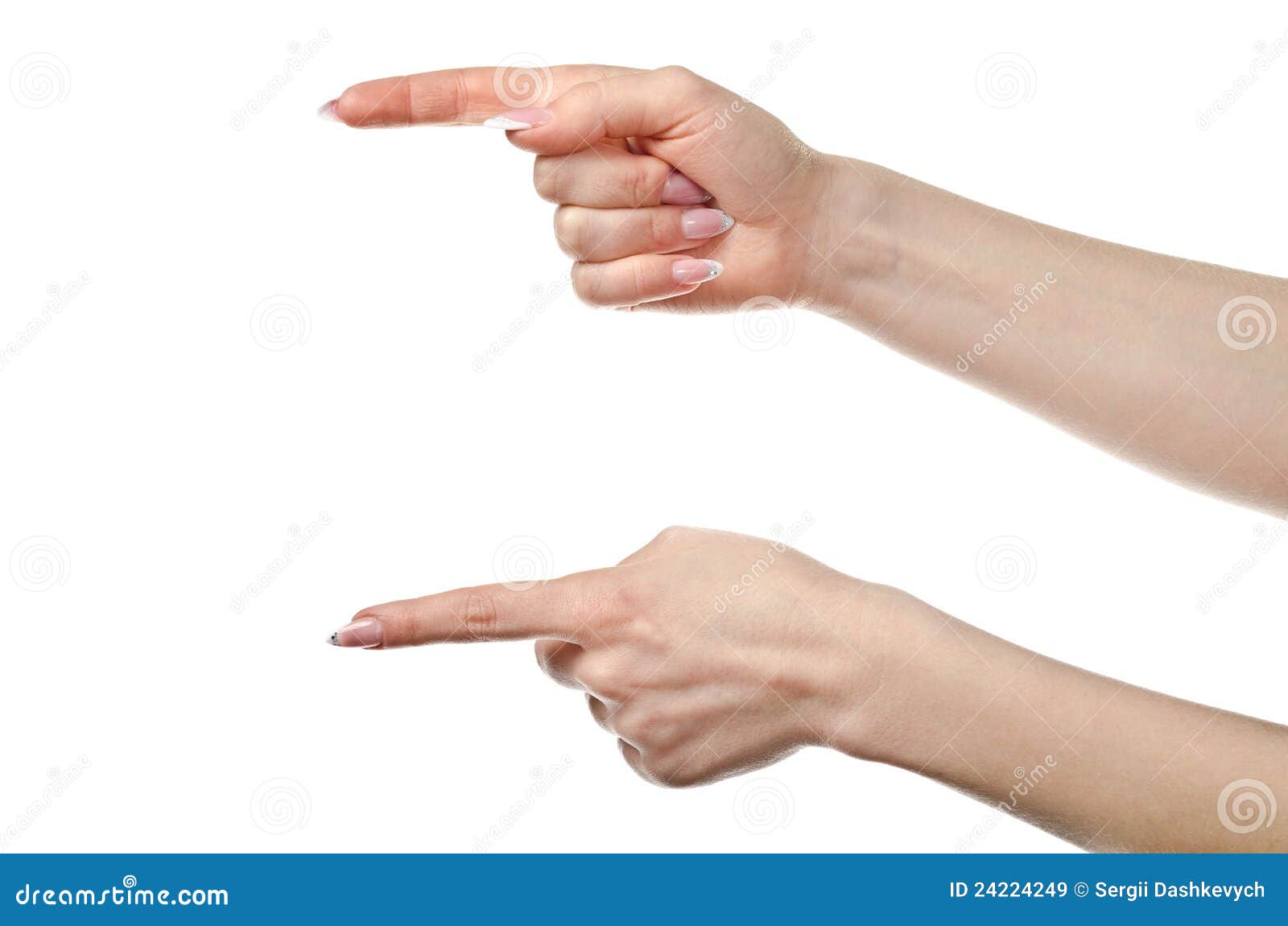 Woman S Hands. Pointing Direction Stock Image - Image of hand, skin ...