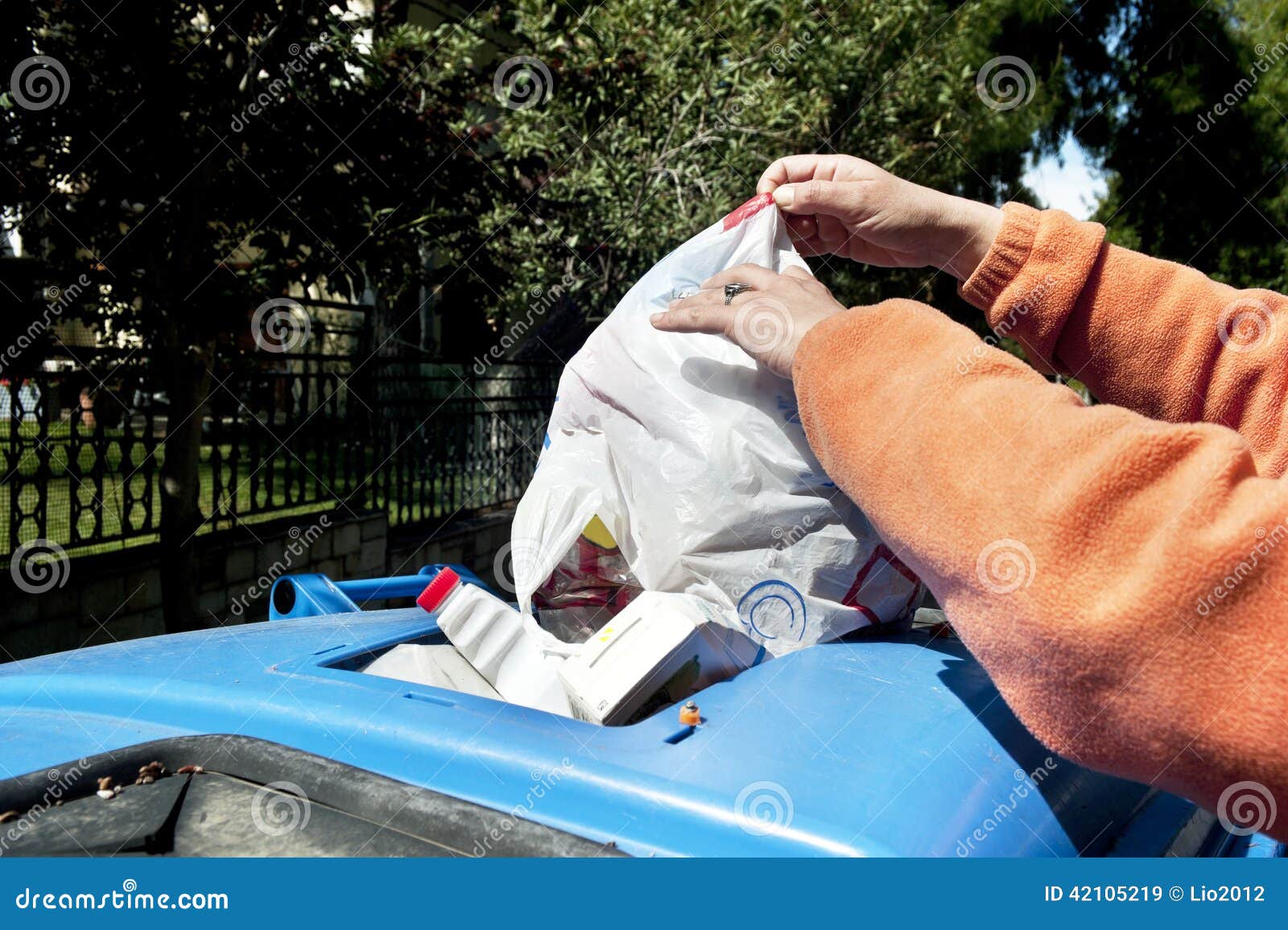 Woman S Hands Throwing Garbage in a Bin Stock Image - Image of dump ...