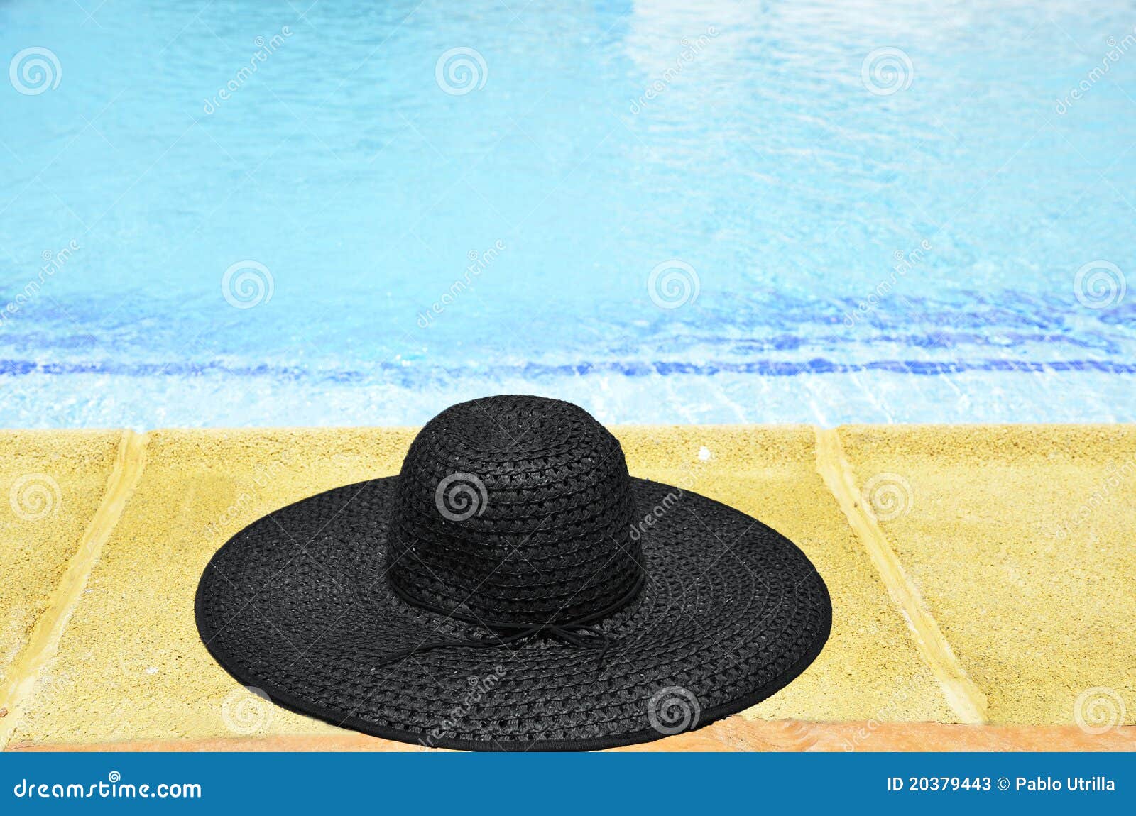 Woman S Hat at the Feet of the Pool Stock Image - Image of swimming ...