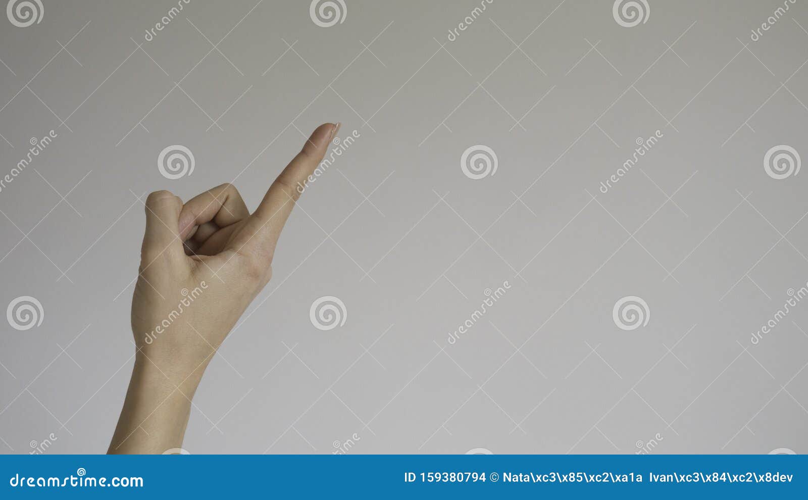 Woman`s Index Finger on a Light Gray Background Stock Photo - Image of ...