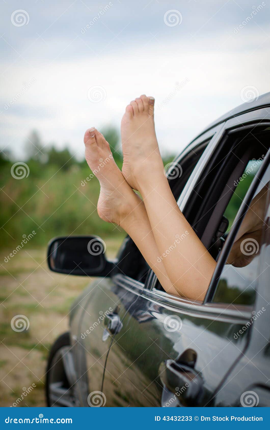 Woman S Legs Out of the Car. Stock Image - Image of outdoors, body ...