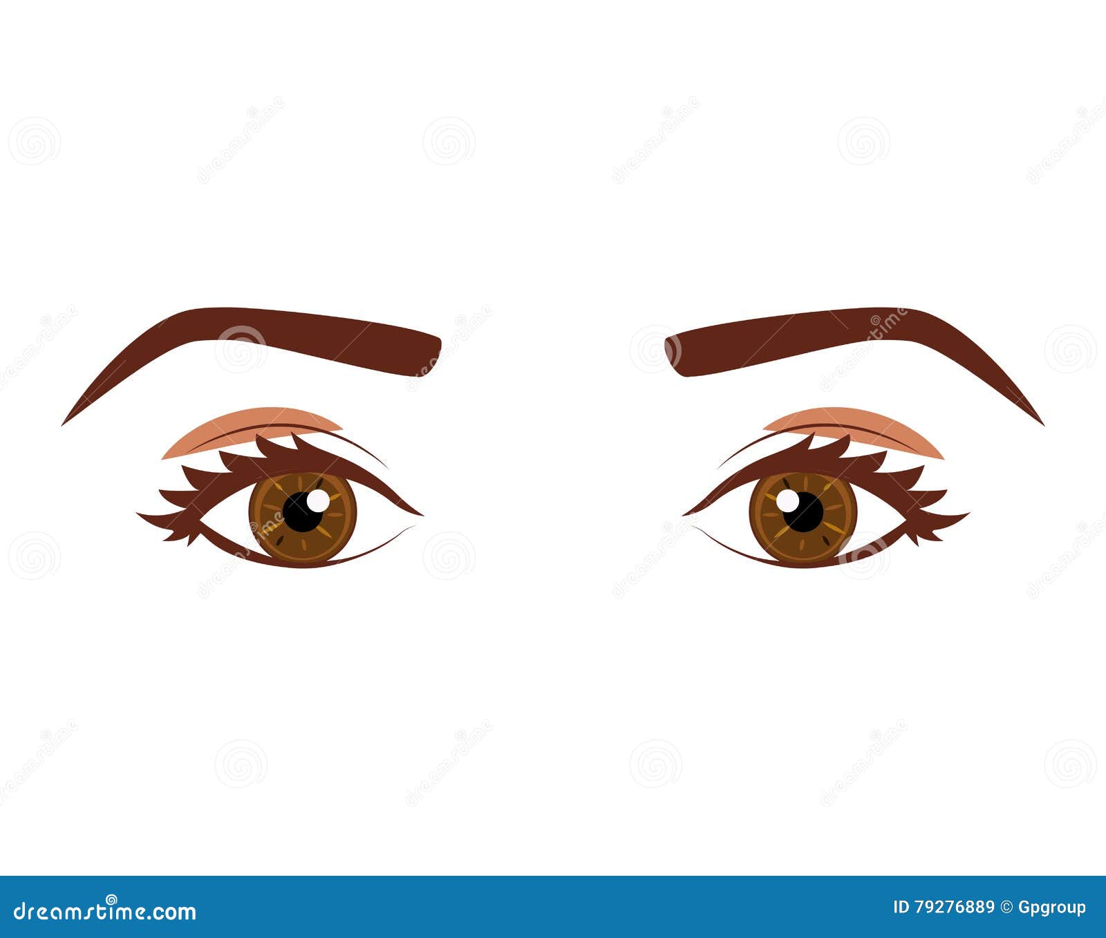 Woman S Look with Eyes Cafes Expressive Stock Vector - Illustration of ...