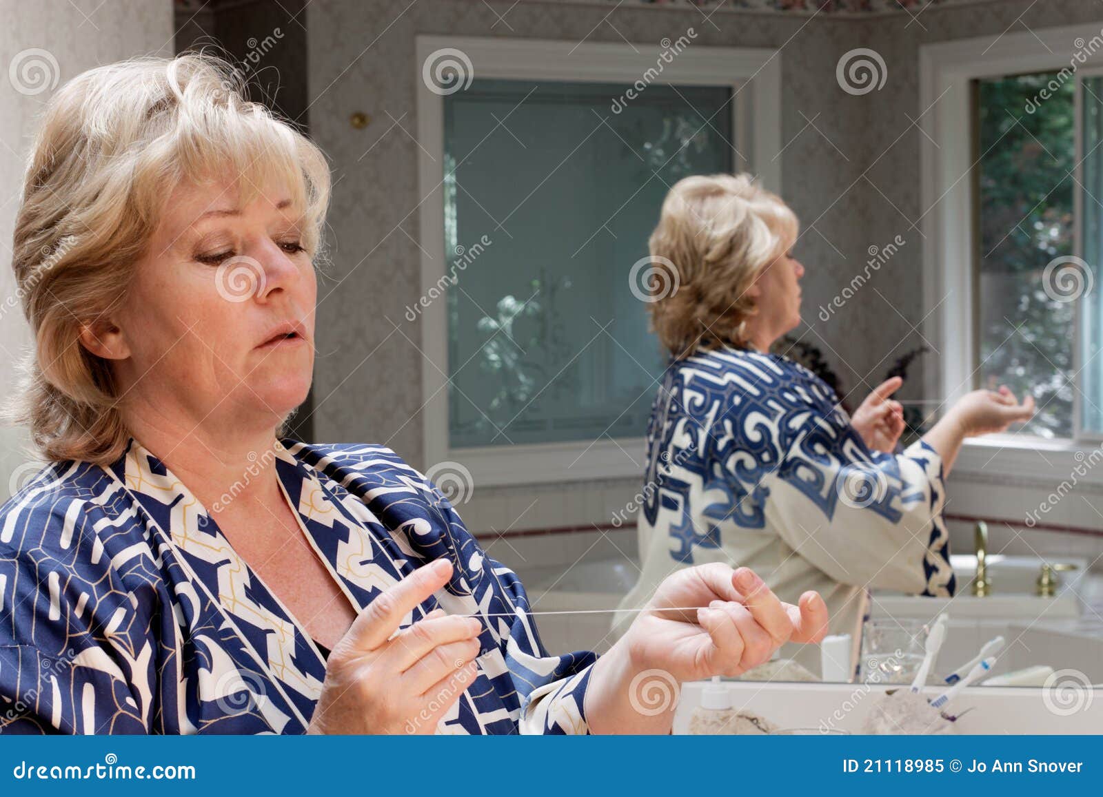 Woman s morning routine stock image. Image of fingers - 21118985
