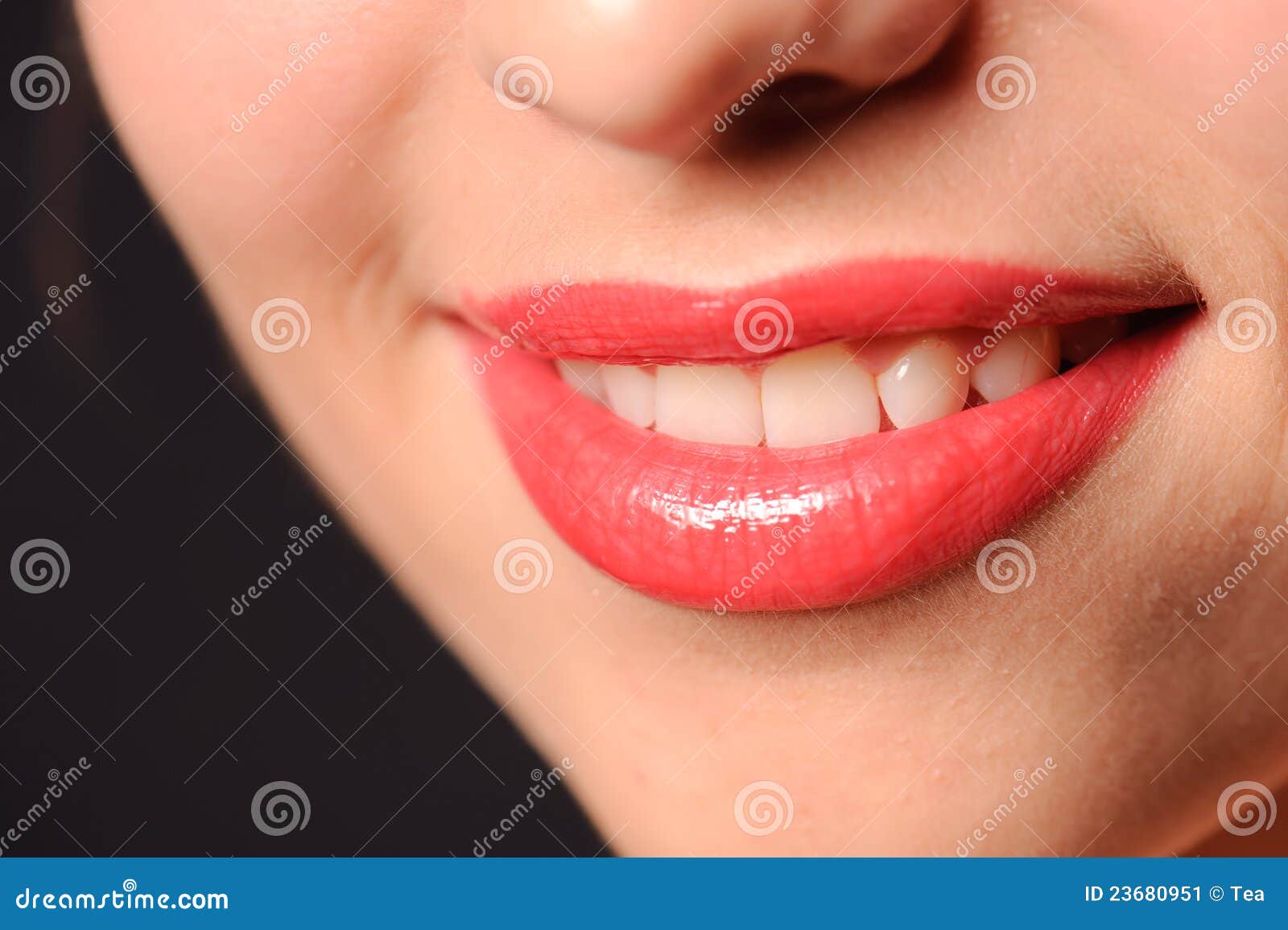Woman s red lips stock image. Image of studio, cosmetic - 23680951