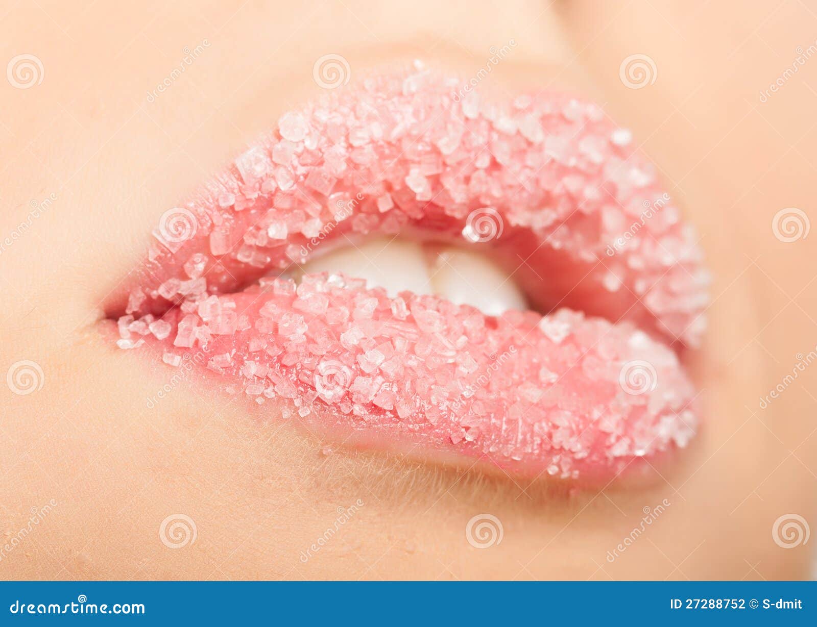 Woman S Red Lips Strewed with Sugar Stock Photo - Image of pretty ...