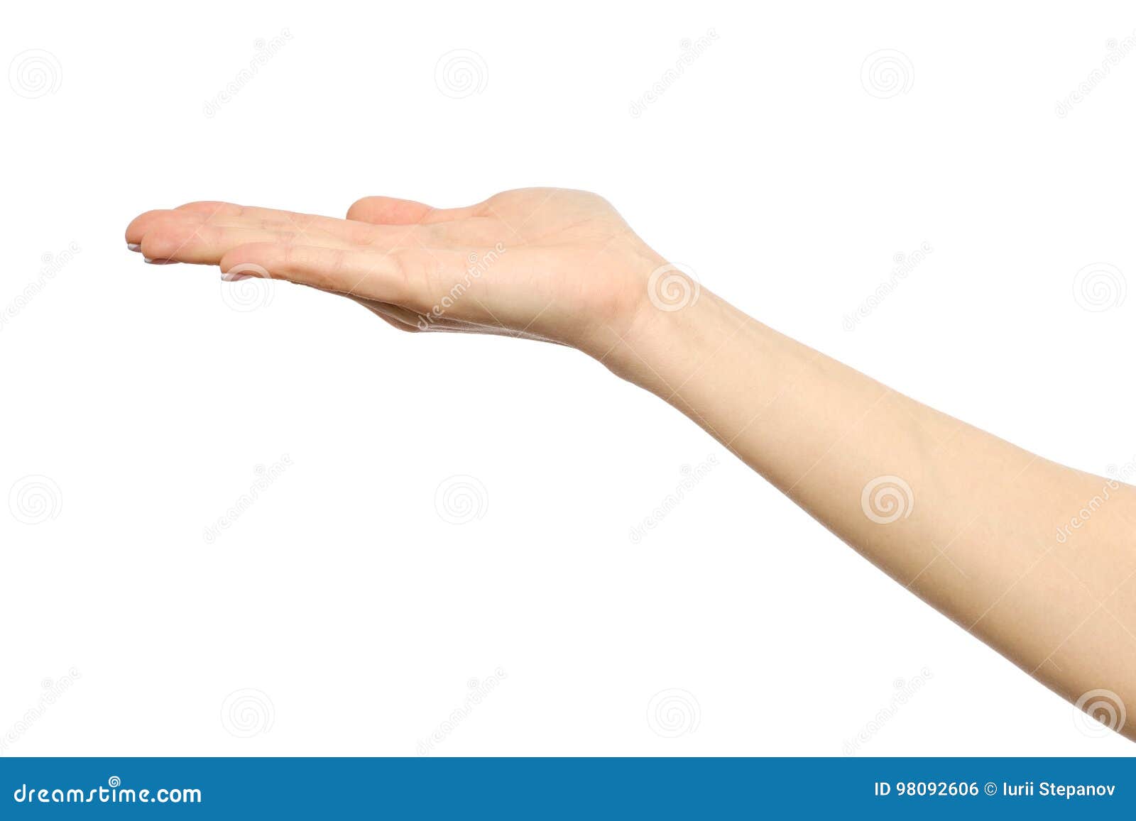 Woman`s Stretched Hand with Open Palm Stock Photo - Image of background ...