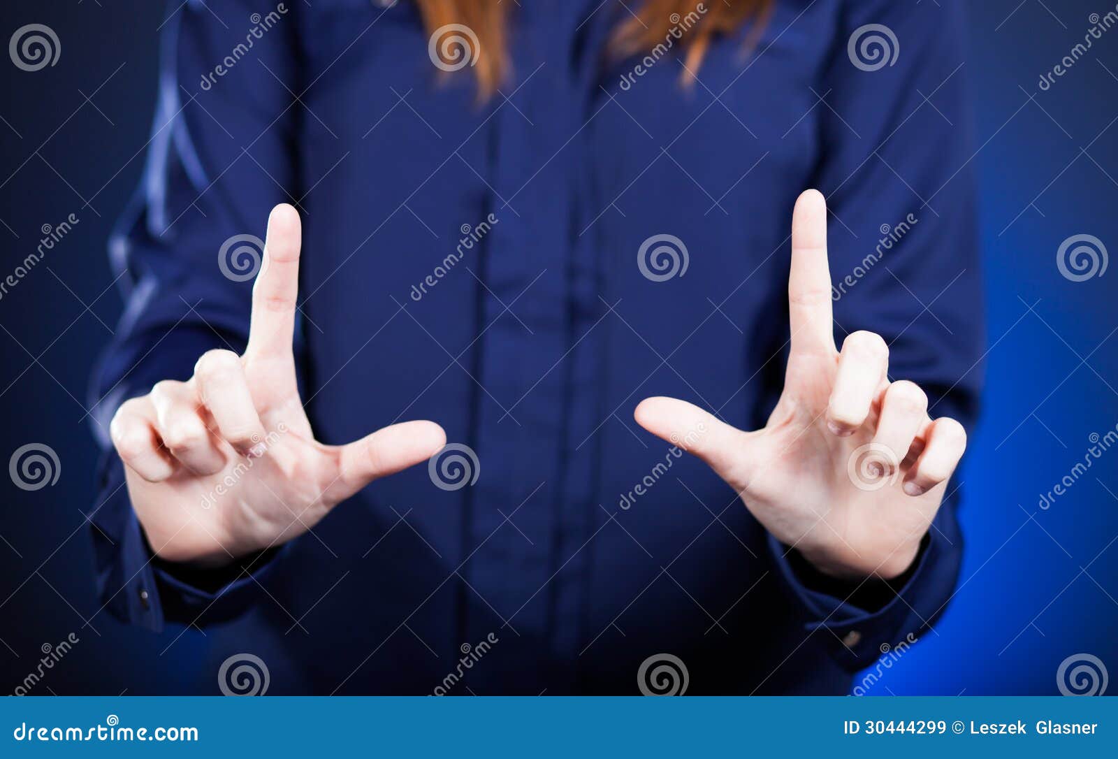 Woman S Two Hands Pointing Something Stock Image - Image of caucasian ...