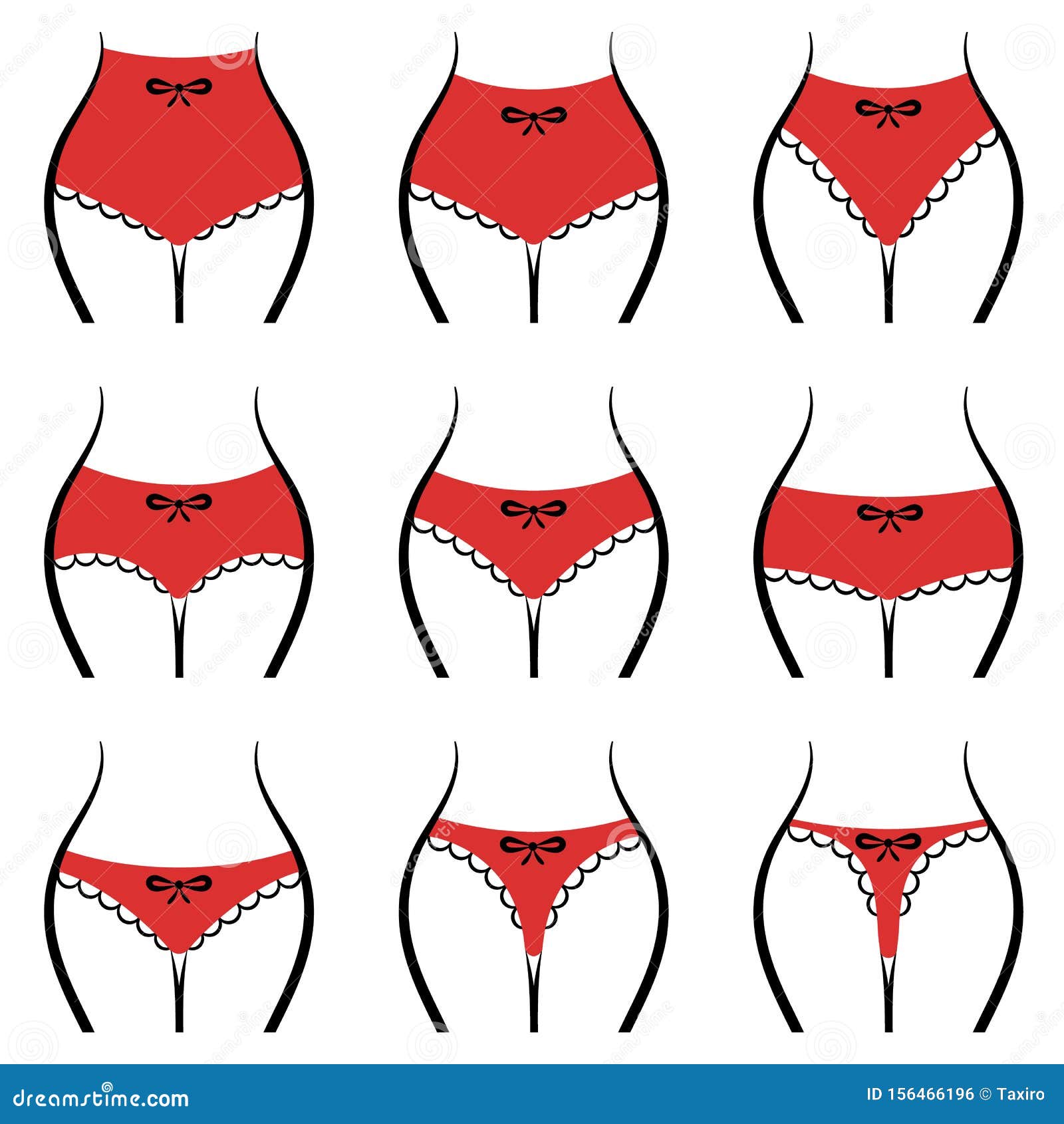 Woman`s Underpants Set Stock Vector Illustration Of Knickers 156466196