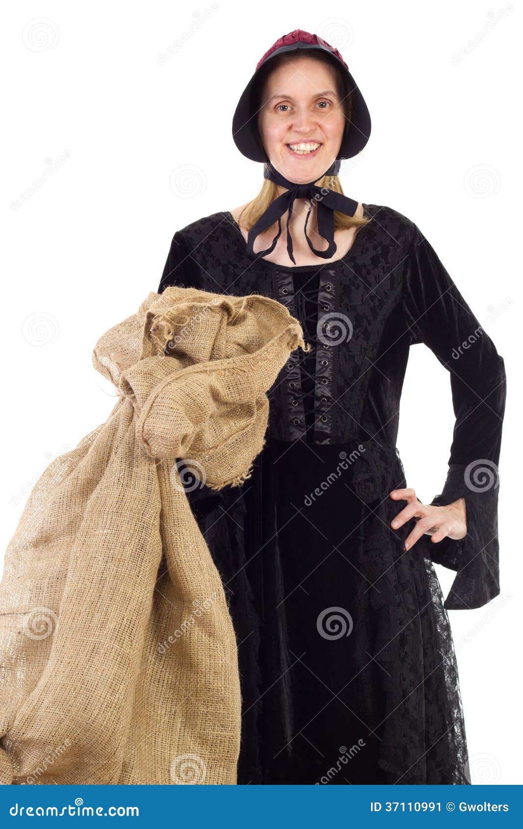 Woman with sack stock image. Image of mediaevalism, faith - 37110991