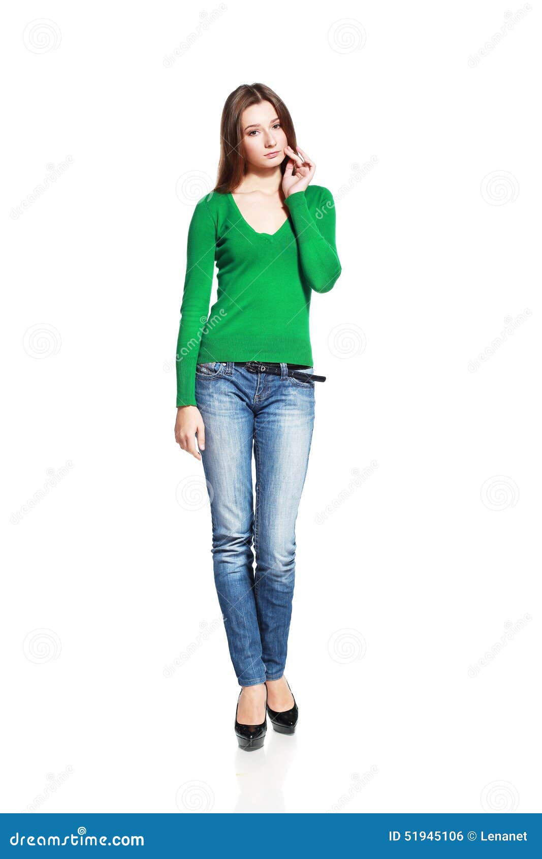 Woman sad stock photo. Image of portrait, looking, studio - 51945106