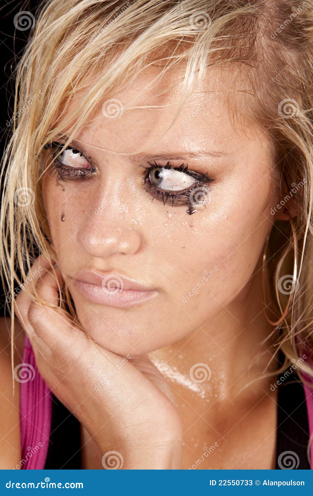 Woman sad looking off stock image. Image of brown, female - 22550733