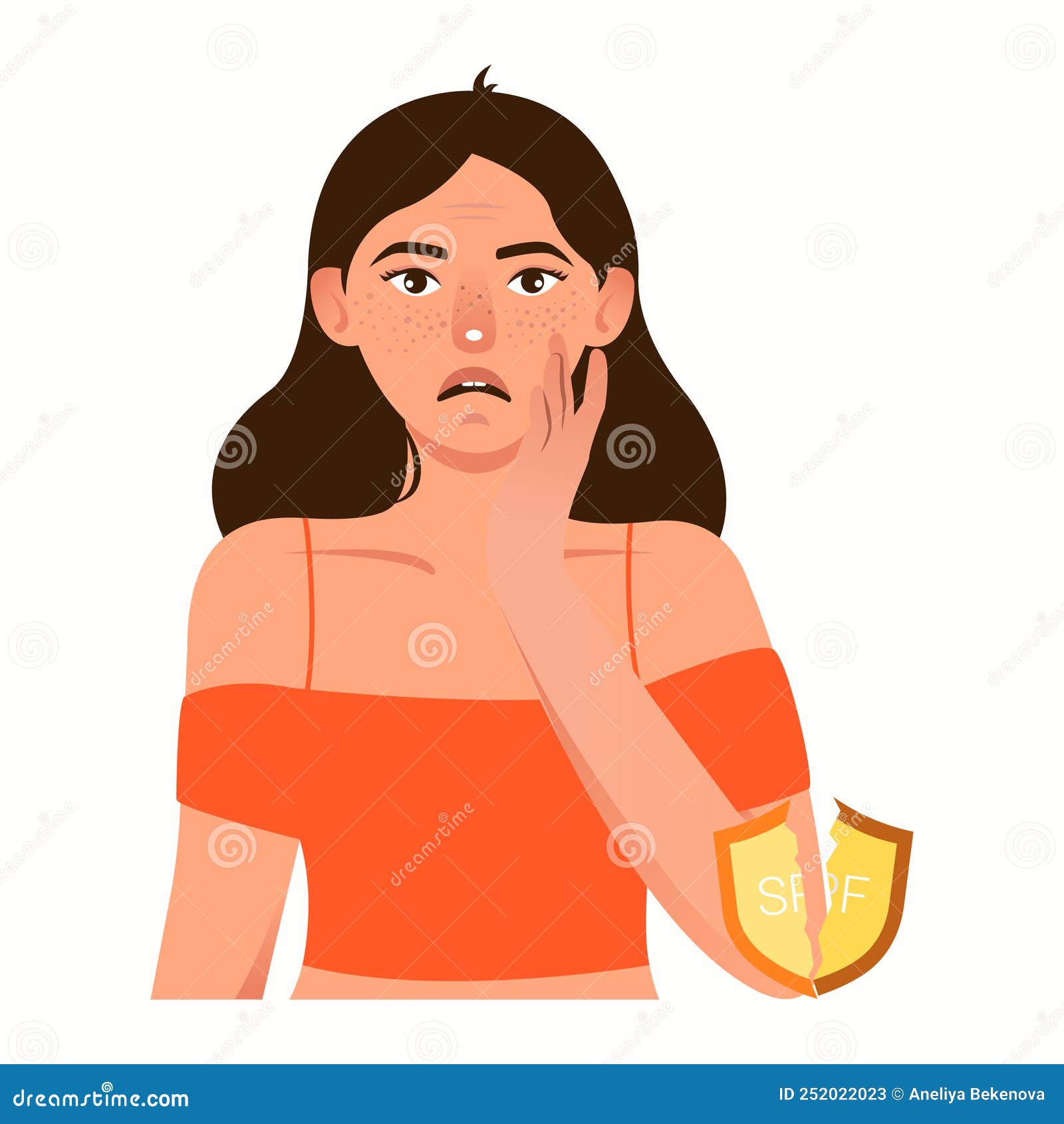 Sunburned Man Royalty Free Cartoon 5653817