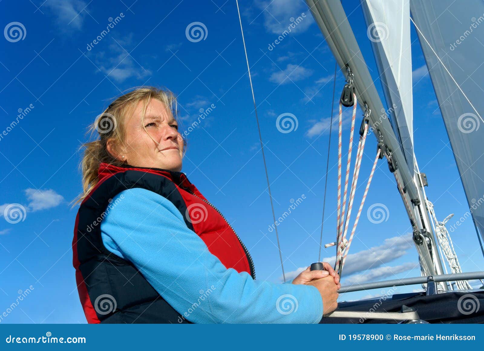 Woman sailing stock photo. Image of rope, winch, scandinavian - 19578900